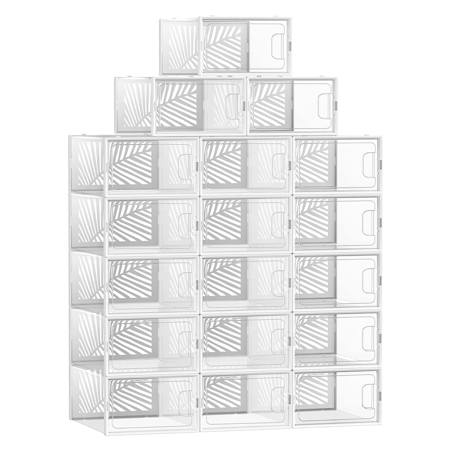 Boxy na topánky, sada 18 kusov, úložný box, stohovateľné, priehľadné a ...