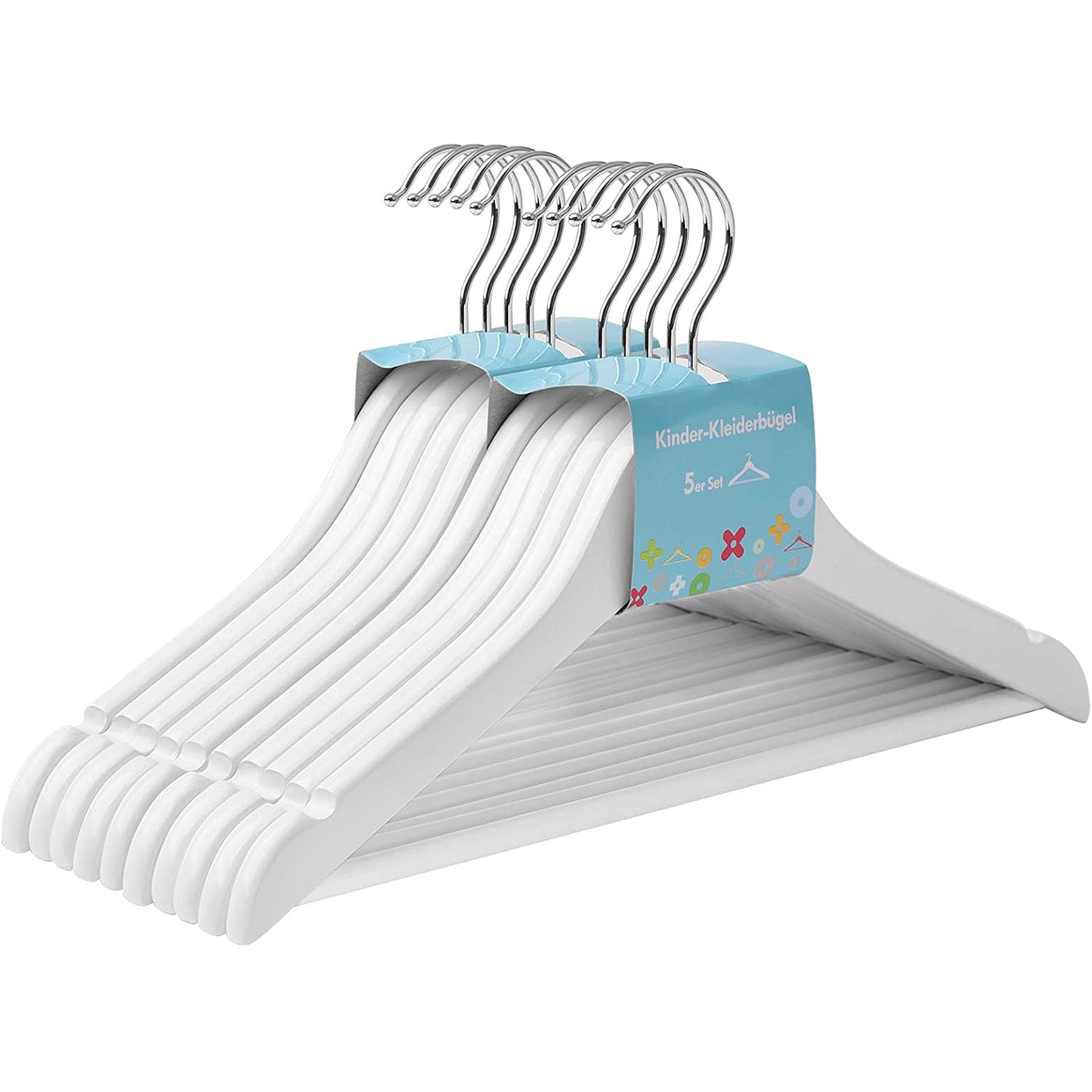 Detské vešiaky na oblečenie z masívneho dreva, 10 ks | Vashome.sk