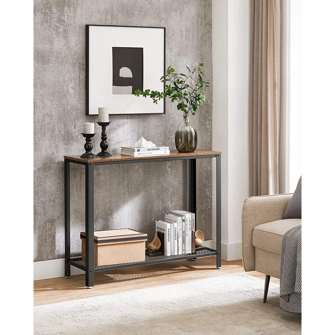 Konzolový Stolík S Moderným štýlom 101 5 X 80 X 35 Cm Hnedo čierny