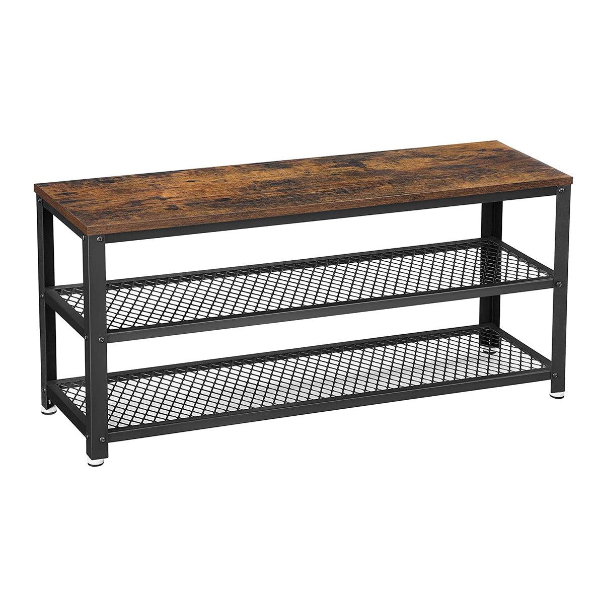 Lavica na topánky, botník s 2 policami, 100 x 30 x 45 cm | Vashome.sk