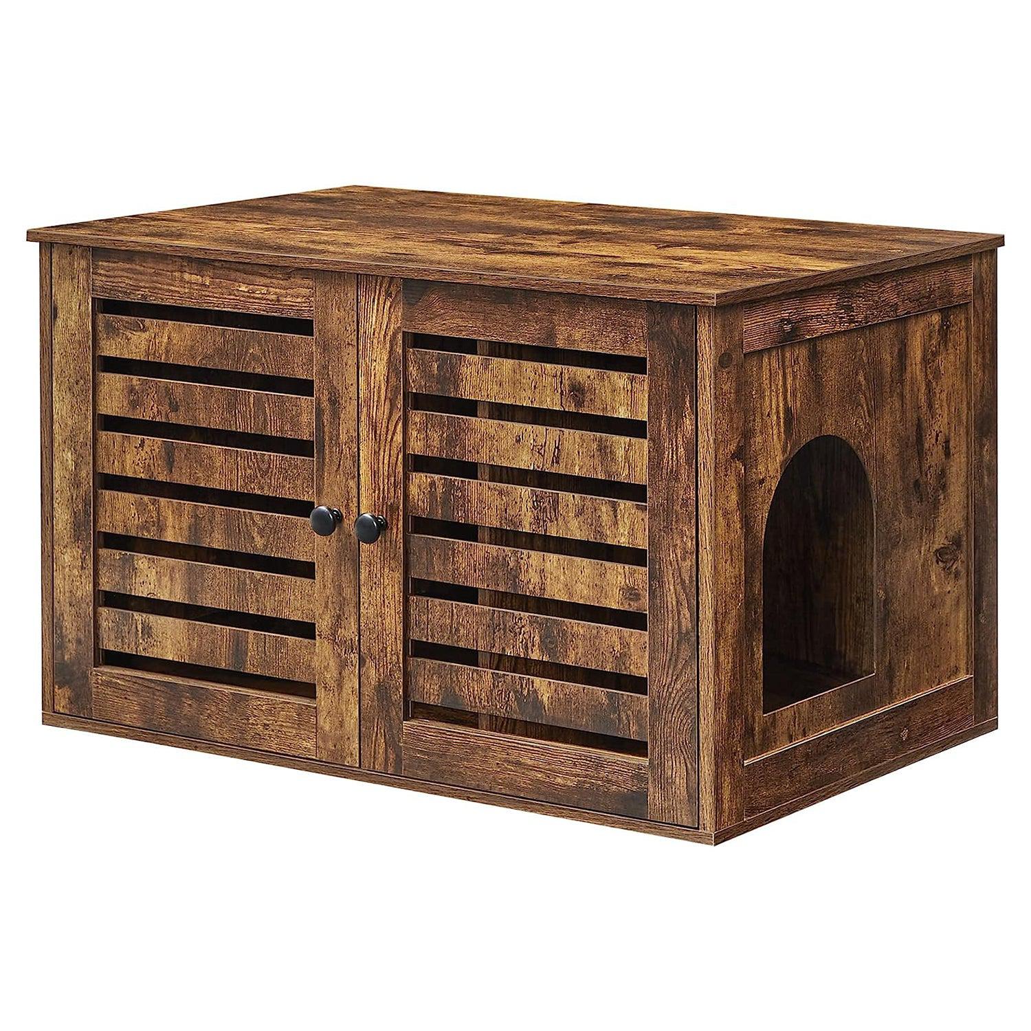 Skrinka na toaletu pre mačky s dvierkami, domček pre mačky, rustikálna ...